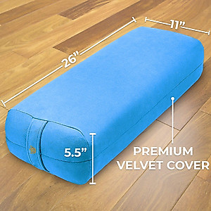 Florensi Yoga & Meditation Bundle | Blue Meditation Cushion & Blue Yoga Bolster