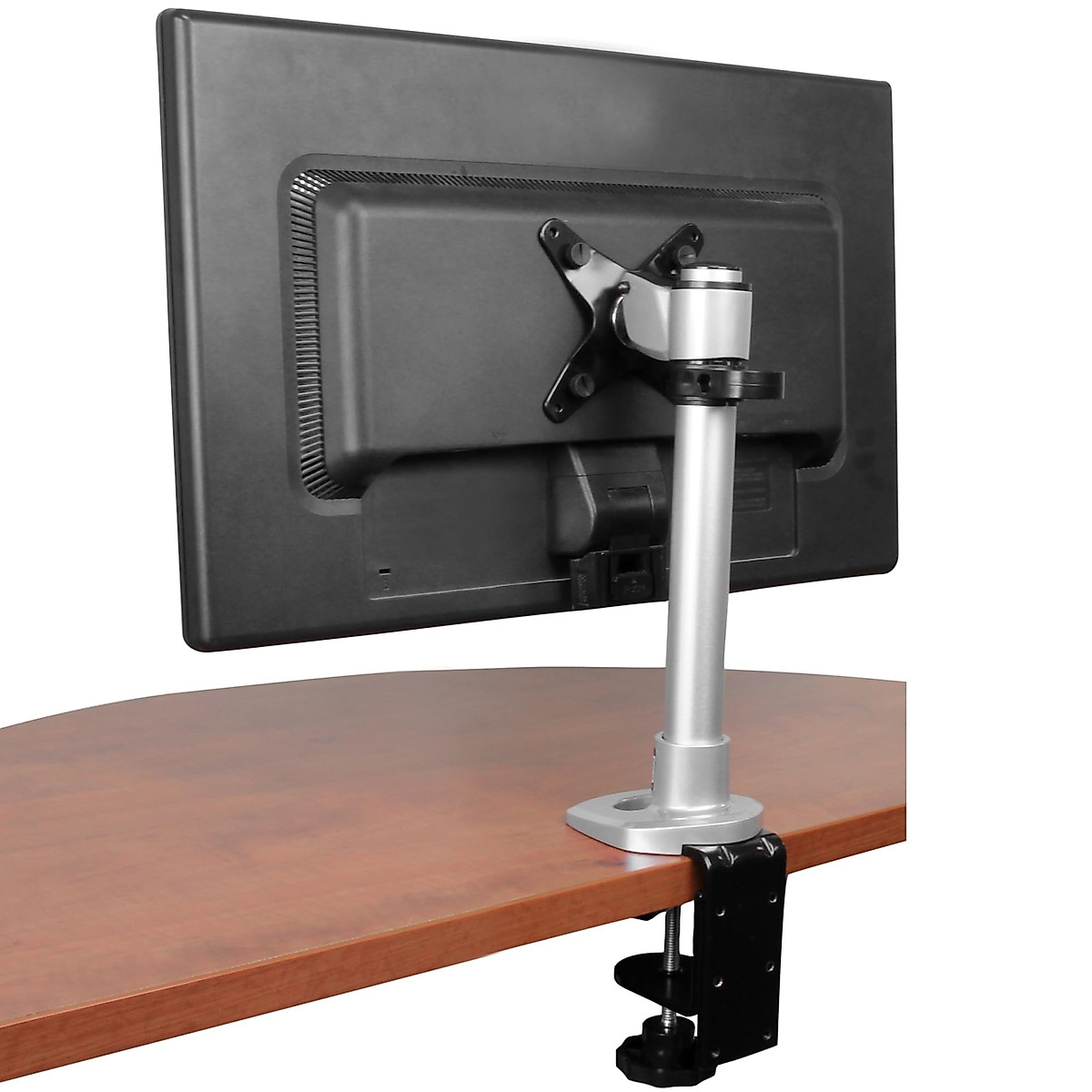 StarTech.com Monitor Desk Mount - Adjustable - Supports Monitors Up to 30" (30.9lb/14kg) - Premium Single Screen VESA Monitor Mount - Desk & Grommet Clamp -Silver (ARMPIVOT)