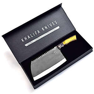 HFD_002-13inches serbian knife meat cleaver knife with a elegant stainless steel and pakawood handle handmade for Home, Outdoor Cooking, Camping, BBQ, butcher knife for meat cutting
