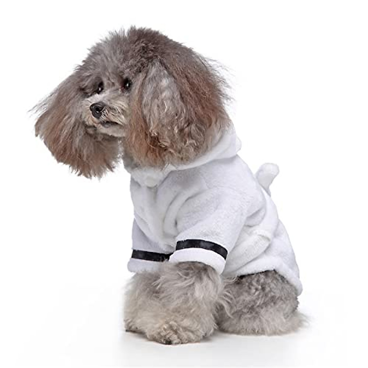 TTBDWiian Dog Close Medium Hotel Nightgown Bathrobe Dog Pajamas Clothes Bath Bathrobe Towel Pet Pet Cat Pet Clothes (White, Small)