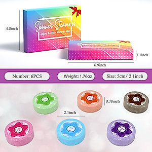 Shower Steamers Aromatherapy - Shower Bath Bombs Variety Pack of 6 for Women or Men, Shower Tablets with Essential Oils for Self Care & Home SPA Relaxation, Birthday Valentines Gift