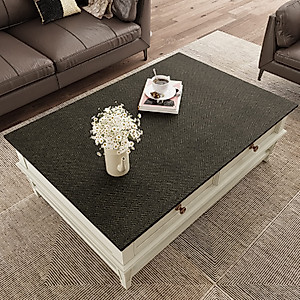 CRE8TIVE 24"x118" Black Gold Grasscloth Textured Wallpaper - Stick and Peel Fabric Linen Herringbone Removable Wallpaper - Self Adhesive Metallic Black Contact Paper for Bedroom Cabinets Walls