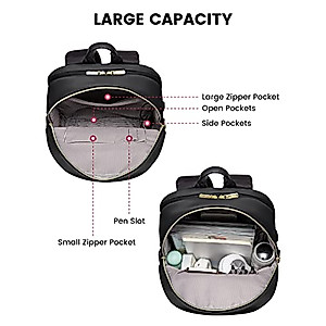 LOVEVOOK Travel Laptop Backpack Women, 17 Inch Anti-Theft Water Resistant Computer Back Pack, College Work Teacher Nurse bag with USB Charging Port, Large Capacity, Black