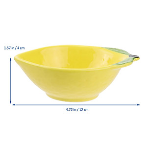 Kichvoe 4.7 * 3Inch Fruit Shaped Bowl Ceramic Lemon Shape Salad Bowl Decorative Snack Candy Nut Bowl Dessert Bowl Serving Plate for Home Kitchen