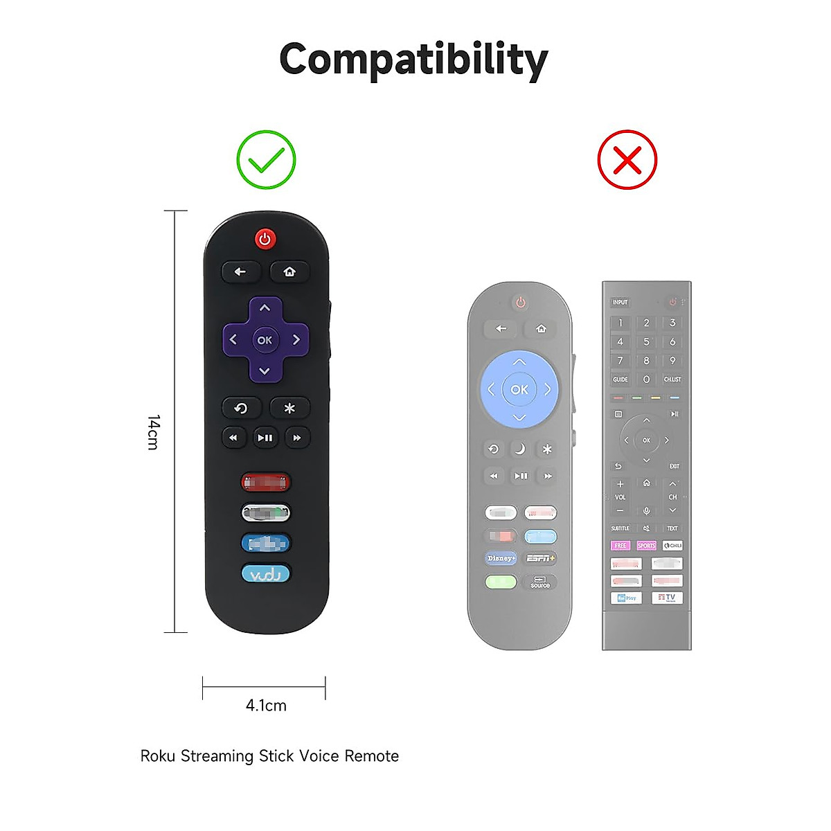 Remote Case for Roku Smart TV RC280 RC282 URC280J XRC280J Remote Control Universal Replacement Lightweight Silicone Case Cover Sleeve Skin with Lanyard for Roku TV Remote