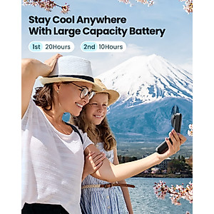 Gaiatop Portable Handheld Fan, Mini Rechargeable Folding Fans with Power Bank USB Battery Operated, Small Pocket Design for Eyelash Girls Women Travel Outdoor Black