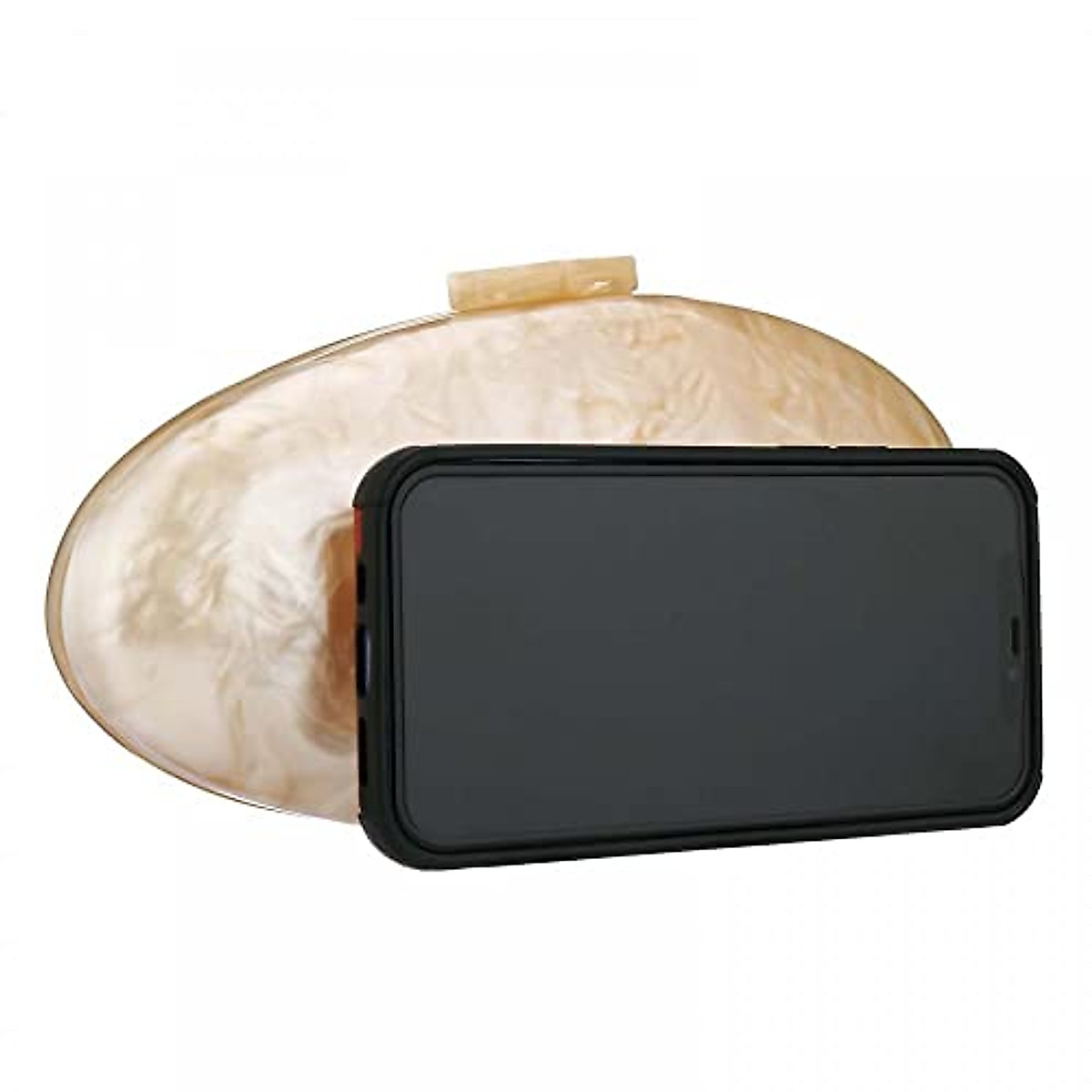 EROUGE Women Evening Pearl Bag Gold Acrylic Clutch Handbag for Evening Wedding Party (Gold)