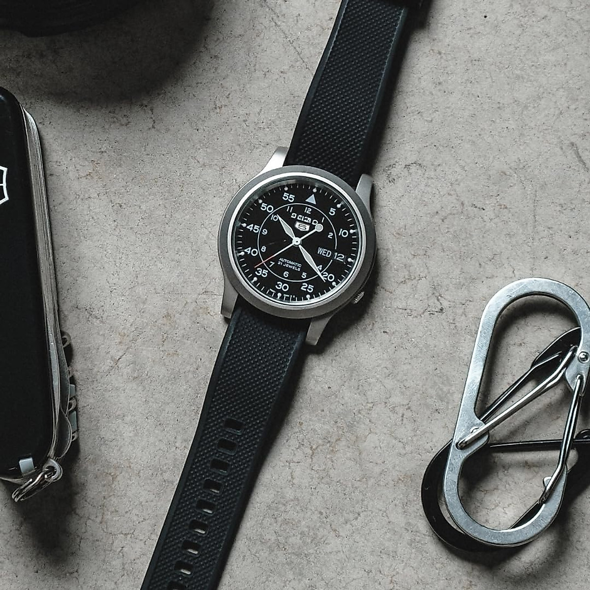 BARTON WATCH BANDS Elite High tensile silicone - 70A durometer Watch Bands - Quick Release, Black, 21mm