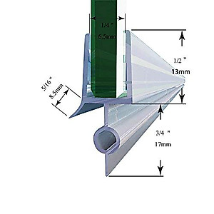SUNNY SHOWER Frameless Shower Door Sweep Bottom Seal Wipe Drip Rail Pre Cut for 1/4" Glass, 28" L,1 Pack 2 Pieces