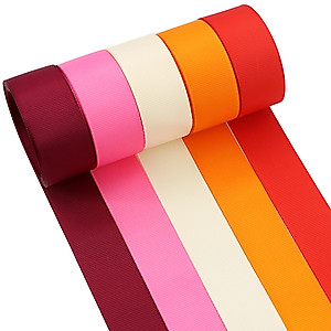 1 Inches Grosgrain Ribbons Fabric Ribbons, 20 Colors*2 Yards Each Total 40 Yards, Boutique Ribbons for Gifts Wrapping, DIY Bow Hair Accessories