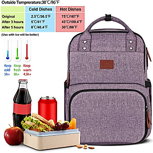 MATEIN Laptop Backpack with Lunch Box, Insulated Women Backpacks with Cooler Compartment, 15.6 inch Water Resistent Tote Food Bag with USB Charging Port for College Beach Camping Picnics Hiking