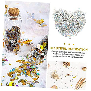 WIAMEE 3pcs 1 Stylesilver Decors and Mixed Balloon Iridescent Style Metallic Wedding Birthday Scatters Table Decorations DIY Decor Star of Festival Moon Decorative Party Glitter