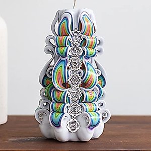 7 Chakra Candle Decor - Meditation Gifts for Women - Gift for Lover Yoga - Unique Candle Meditation Accessories (6.3 inches (16 cm))