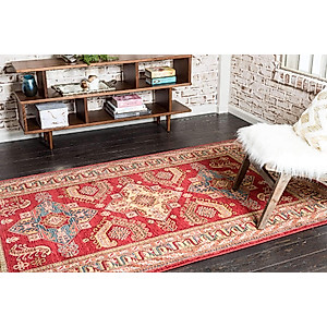 Unique Loom Sahand Collection Traditional Geometric Classic Red Area Rug (5' 0 x 8' 0)