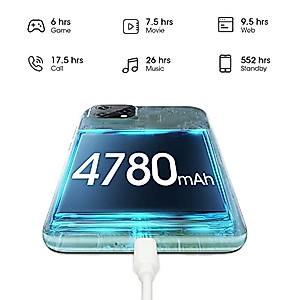 Mobile Phone, Blackview A55, 4G Dual SIM Cell Phone Unlocked Android 11, 3GB+16GB ROM Storage 128GB Expandable Unlocked Phones, 4780mAh Battery, 6.5" HD + Face ID Unlock, T-Mobile Unlocked Smartphones