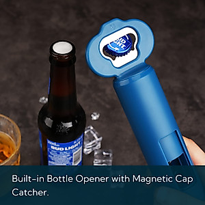 KITCHENDAO 3 in 1 Wine Bottle Opener Corkscrew with Foil Cutter, Built-in Beer Bottle Opener with Magnetic Cap Catcher, Multifunctional Corkscrews for Wine Bottles,Works Easily Like Electric Opener