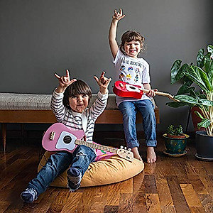 Loog Mini Acoustic kids Guitar for Beginners 3-strings Ages 3+ Learning app and lessons included Black