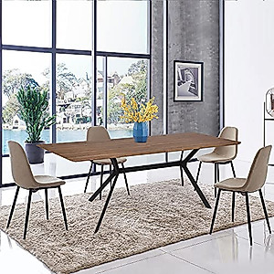 LUCKYERMORE 71"x35.5" Dining Table for 6-8 Mid-Century Rectangle Wood Kitchen Table Farmhouse Dining Table for Dining Room Balcony Cafe Bar Walnut