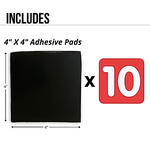 Adhesive Sticky Pads For Road Reflectors | Pack of 10 | 4 by 4 inch Butyl Pads | Sticks to Street, Pavement and Asphalt | Industrial Grade Glue for Reflector Markers (Reflectors Sold Separately)