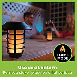 Bell + Howell Smart Solar XL Pathway Lights 2-in-1, Bright White & Flickering Flame Solar Torches Waterproof Outdoor Lighting Landscape Lights Dusk to Dawn Auto On/Off for Garden Patio Yard, 8 PACK