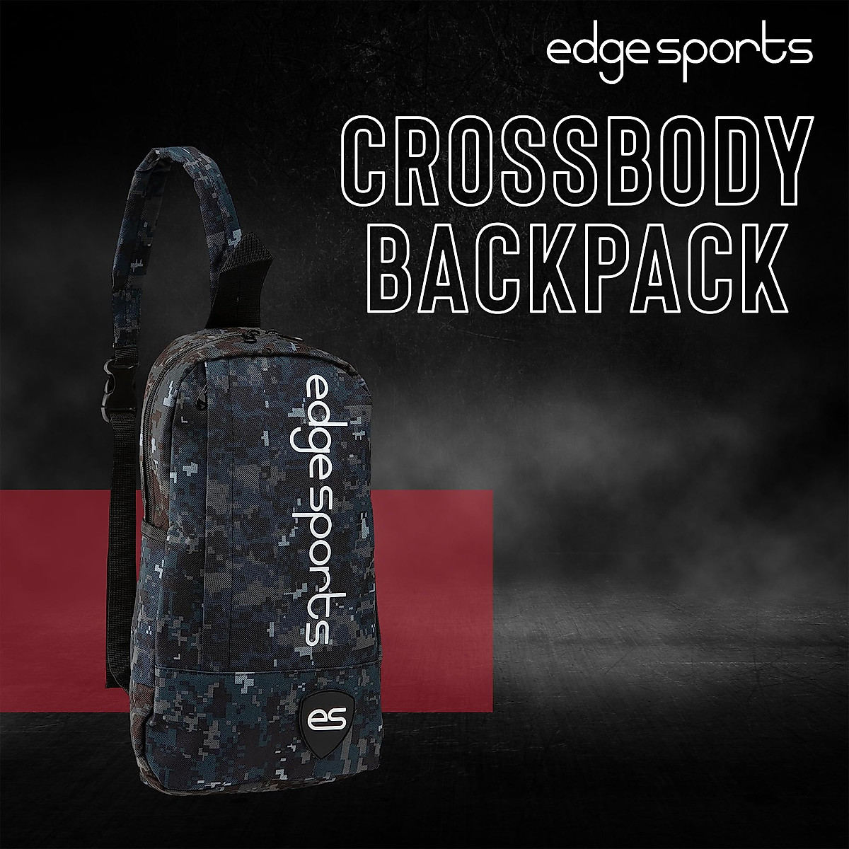 EDGE SPORTS Unisex Crossbody Sling Bag Day Bag for the Gym, Hiking, Running, Training, and Travel (Green Camo)