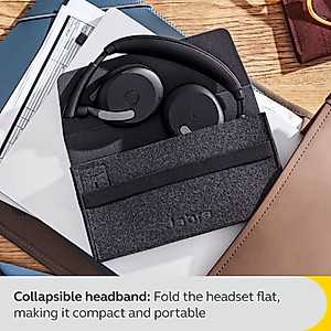Jabra Evolve2 65 Flex Wireless Stereo Headset - Bluetooth, Noise-Cancelling ClearVoice Technology & Hybrid ANC - Works with All Leading UC Platforms Such As Zoom & Google Meet - Black