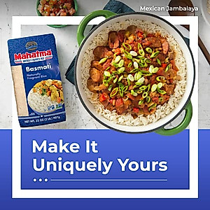 Mahatma Indian Basmati Rice, 32-Ounce Bag of Rice, Fluffy, Floral, and Nutty-Flavored Rice, Stovetop or Microwave Rice