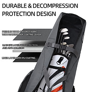 TurnWay Golf Club Bag, 1800D Polyester, Waterproof, Foldable for Adult Male, Grey