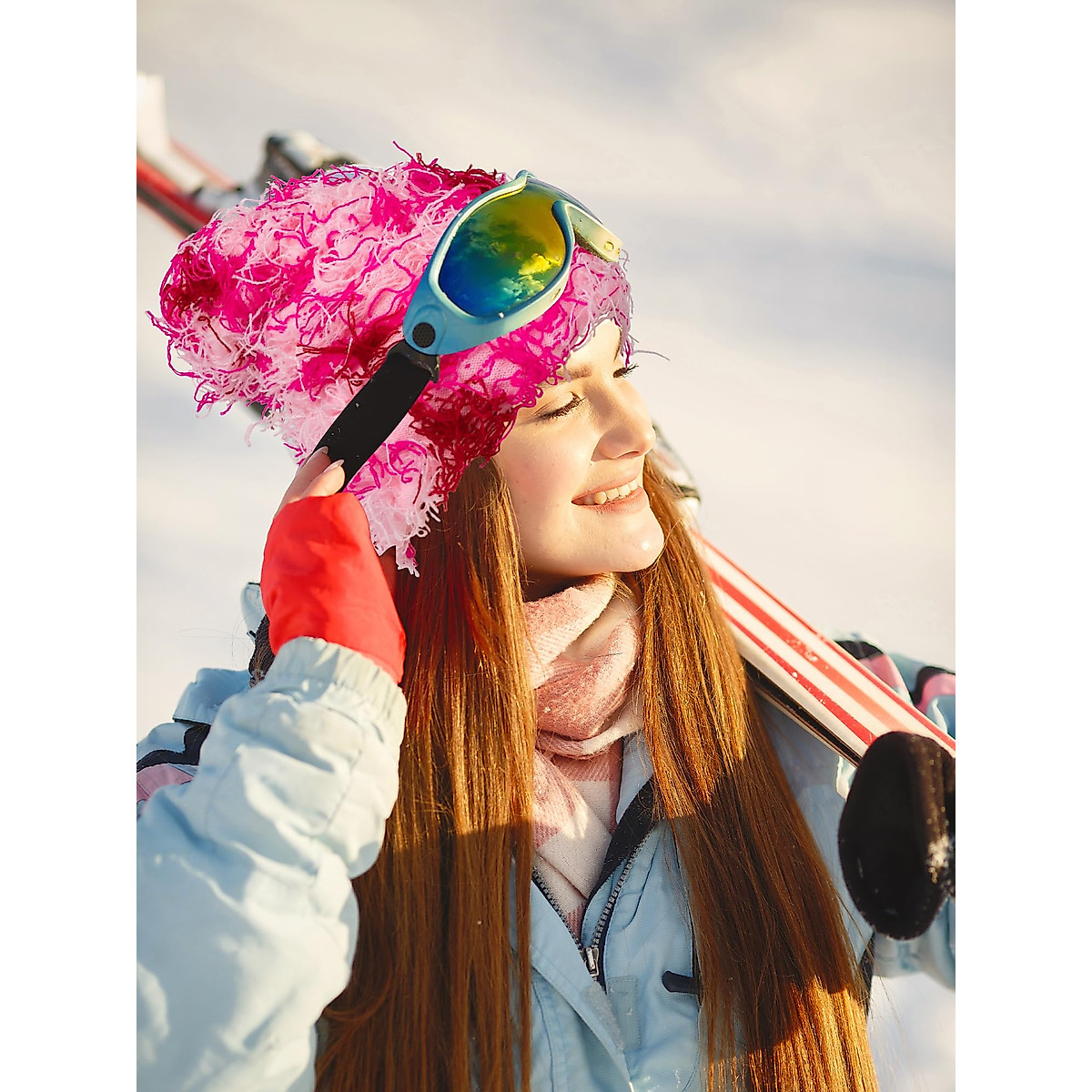 MGBPEI 1 Pack Distressed Balaclava Ski Mask for Men/Women Knitted Full Face Ski Mask Windproof Neck Warmer