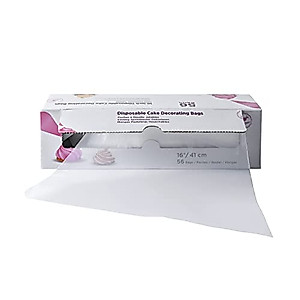 Keenpioneer Piping Bag - Disposable Cake Decorating Bag 56 Count (16 inch, Clear) and 100 Count (12 inch, Clear)