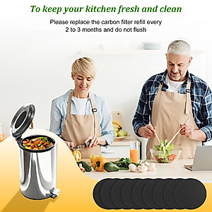 12Pack Charcoal Filters for Compost Bucket - ROOKEA 6.7Inch Activated Charcoal Filters Countertop Bin Pail Replacements Home Bucket Refill Sets to Keep Odors Away