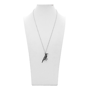 Controse Women's Silver-Toned Stainless Steel Rave N Bones Necklace with Pendant 28"