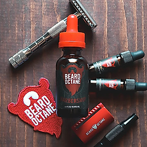 Beard Octane: Barbershop - Natural Beard Oil w/Argan Oil - 1 Oz - Promotes Softer Beards - Made in USA - Premium Beard Care