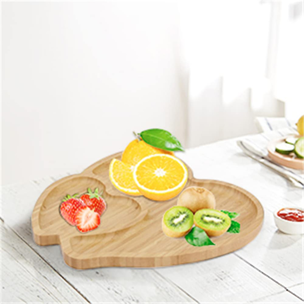 BWWNBY Wooden Serving Tray Heart Shaped Cheese Board Salad Plate Dinner Plate Cake Plate Decorative Serving Platter Plate for Snack Candy Food Fruit Valentines Day Decor (size:10.63x10.63x0.63inch)