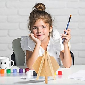 Soaoo 12 Sets 4x4 Inch Mini Canvas and Easel Set Wooden Mini Art Easel Canvas Painting Set with 12 Boxes Watercolor Paint for Kids Teenagers Paint and Sip Art Party Supplies