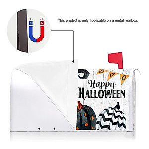 Texupday Happy Halloween Boo Witch Feet Pumpkin Decoration Mailbox Cover with Magnetic Strip Fall Holiday Mailbox Wraps Post Letter Box Cover Standard Size 21" X 18" for Garden Outdoor Yard Decor
