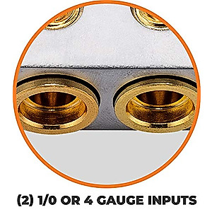 InstallGear Ground Termination Block (Dual 1/0 or 4 Gauge Inputs) | for Auto, Marine, Outdoor, RV, Professionals, Industrial | Secure Ground Wire