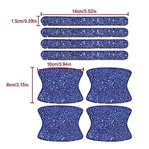 Bohisen 8pcs Bling Car Kit Car Door Handle Protector Shiny Rhinestones Scratch-Resistant Stickers Door Cup Handle Protective Film for Car