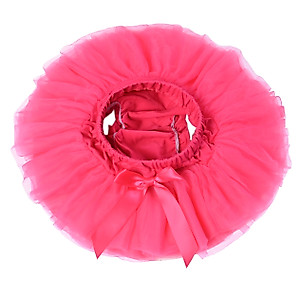 Baby Girls'Tutu Skirt with Shorts Newborn Toddler Tulle Skorts 0-24 Months Rose Red