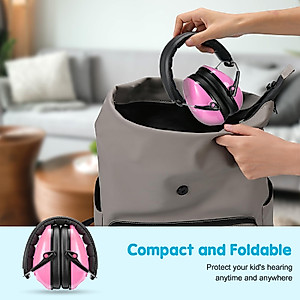ProCase Noise Cancelling Headphones for Kids Toddler, SNR 27dB Noise Reduction Ear Muffs, Kids Ear Protection for Fireworks Autism, Sensory Headphones for Autistic Kids -Pink
