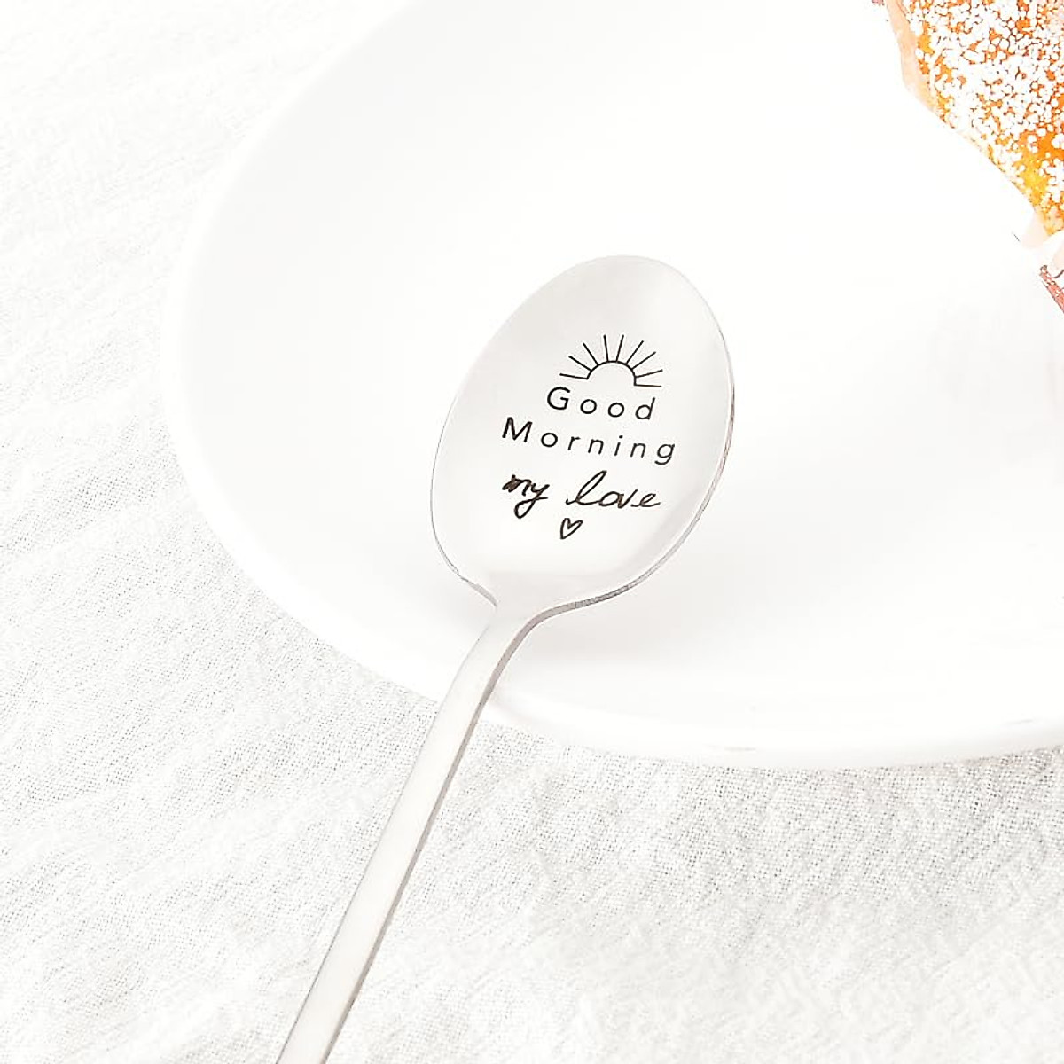 Coffee Spoons Gifts for Husband Boyfriend Anniversary Bday Gifts for Girlfriend Wife Good Morning My Love Spoon Engraved Gift for Best Friend Friendship Birthday Christmas Gifts