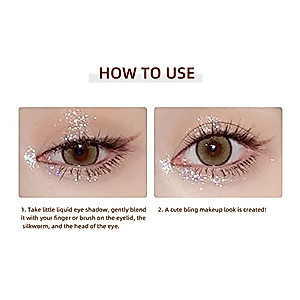 YMH BEAUTE Liquid Glitter Eyeshadow, Pigmented, Long Lasting, Quick Drying, Easy to Apply, Loose Glitter Glue for Eye Crystals Makeup (Transparent Flashing Colorful Sequins 01)