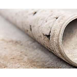 Unique Loom Chateau Collection Distressed, Textured, Vintage, Border, Rustic, Traditional Area Rug, 4 ft x 6 ft, Beige/Light Brown