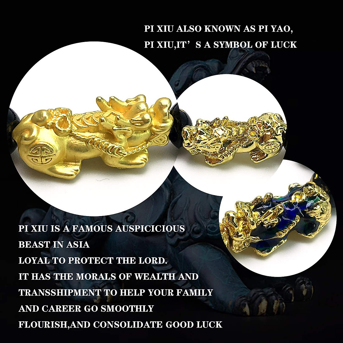 Black Obsidian Wealth Bracelet, 3 Pcs Good Luck Pi Xiu Bracelets for Women Men Attract Health Wealth Money Jewelry