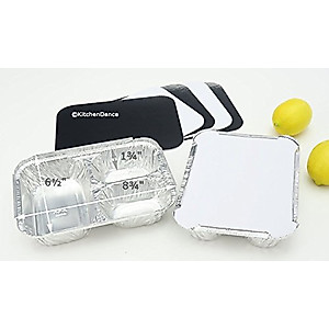 Disposable Aluminum 3 Compartment T.V Dinner Trays with Board Lid #210L (100)