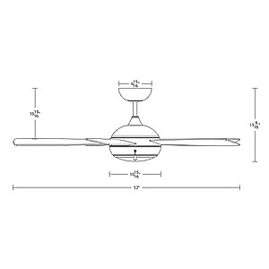 WAC Disc II 5-Blade Energy Star Pull Chain Memory Ceiling Fan 52in Matte White with 3000K Dimmable LED Light Kit