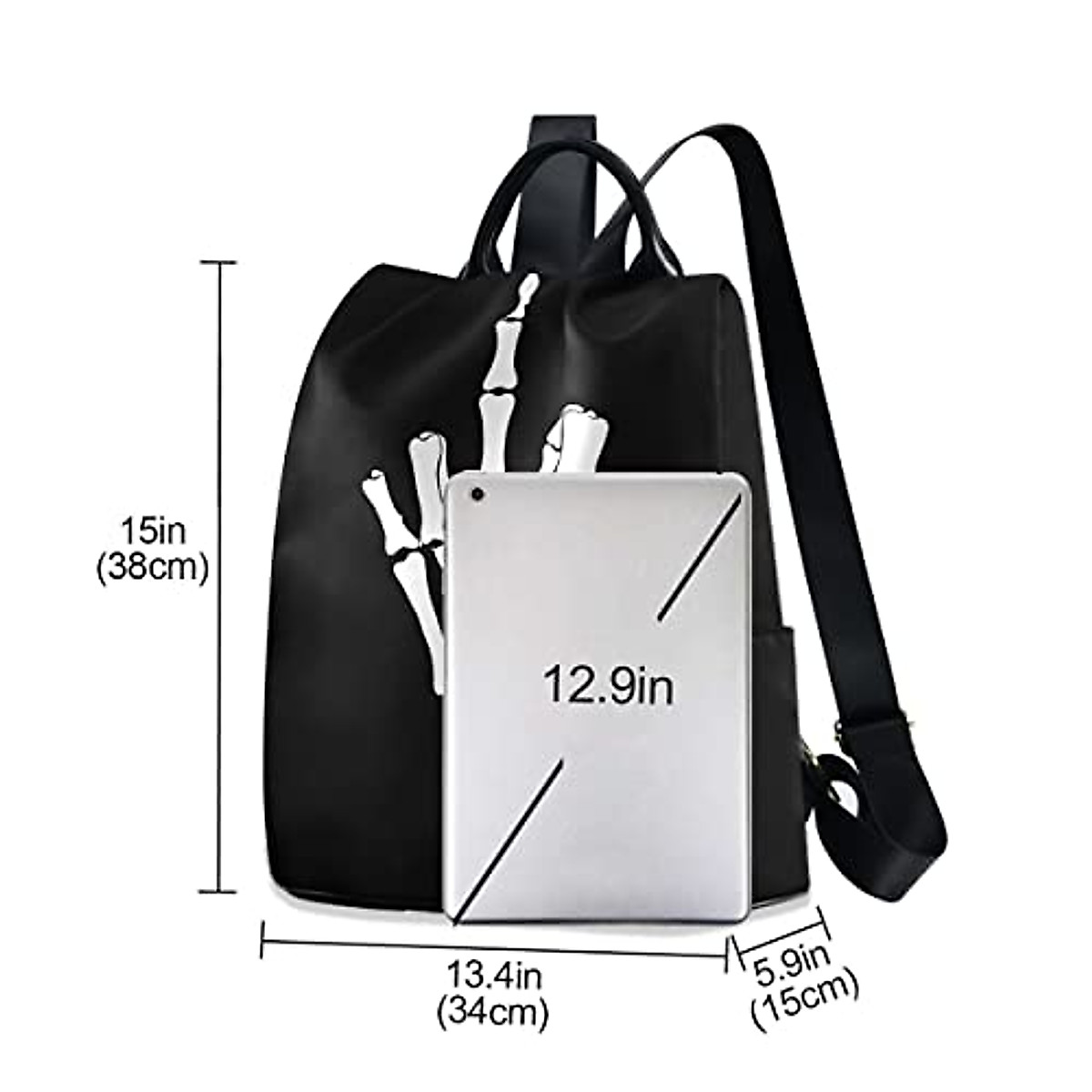 Glaphy Skull Finger Funny Backpack Purse for Women, Anti Theft Backpack Shoulder Bag, Fashion Casual Lightweight Ladies Backpack