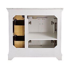 Sydney 36-inch Bathroom Vanity (Engineered Marble/White): Includes White Cabinet with Engineered Marble Countertop and White Ceramic Sink