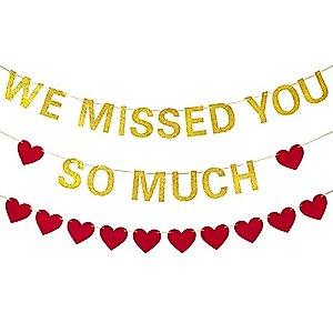 Welcome Home Banner Decorations We Missed You So Much Sign Decor, Welcome Back Home Family Party Supplies, Patriotic Military Homecoming Army Deployment Returning Back Decorations