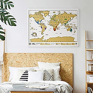 Luckies of London | Scratch Off World Map Original | Travel Map To Track Travels | World Map Wall Art For Office Decor | Scratch Art For Adults | Travel Journal Alternative | Travel Gifts | Large